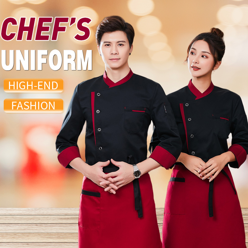 Ready Stock Chef Uniform long Sleeve Kitchen Restaurant Bakery Cake ...