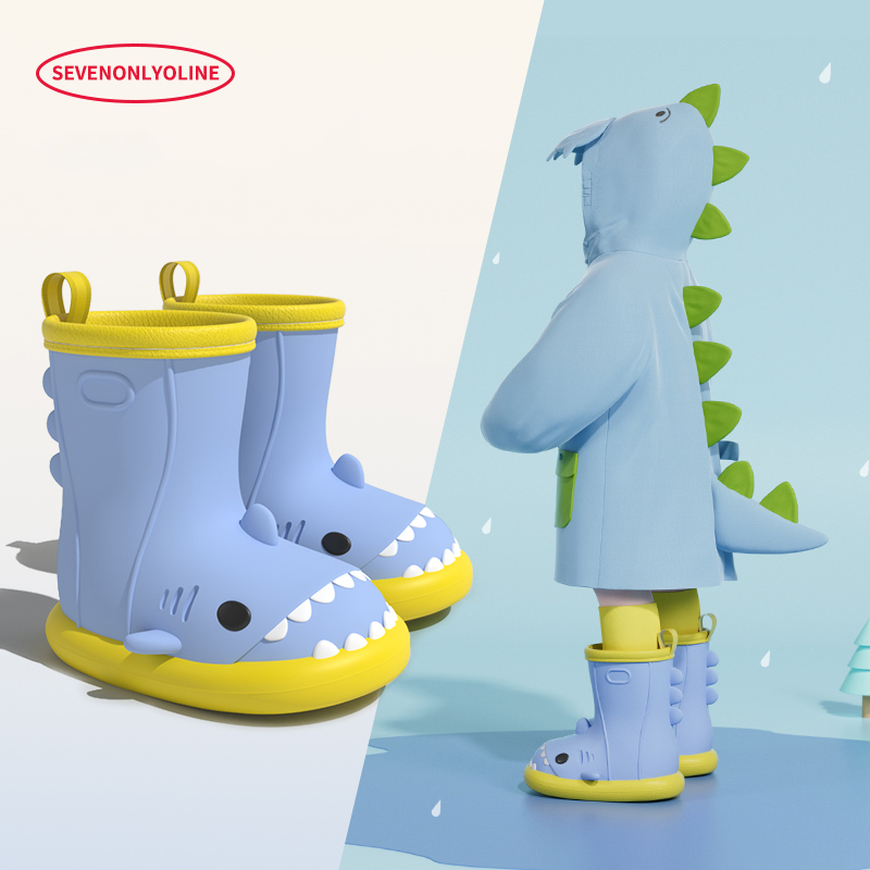 Three-dimensional Cartoon Shark Children Rain Boots Boys and Girls Baby ...