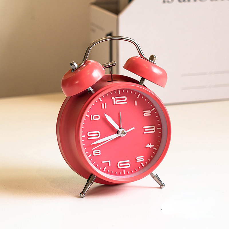 4" Analog Clock Metal Frame Silent Non-Ticking with Backlight Loud ...