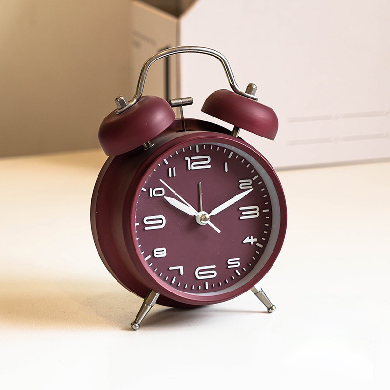 4" Analog Clock Metal Frame Silent Non-Ticking with Backlight Loud ...