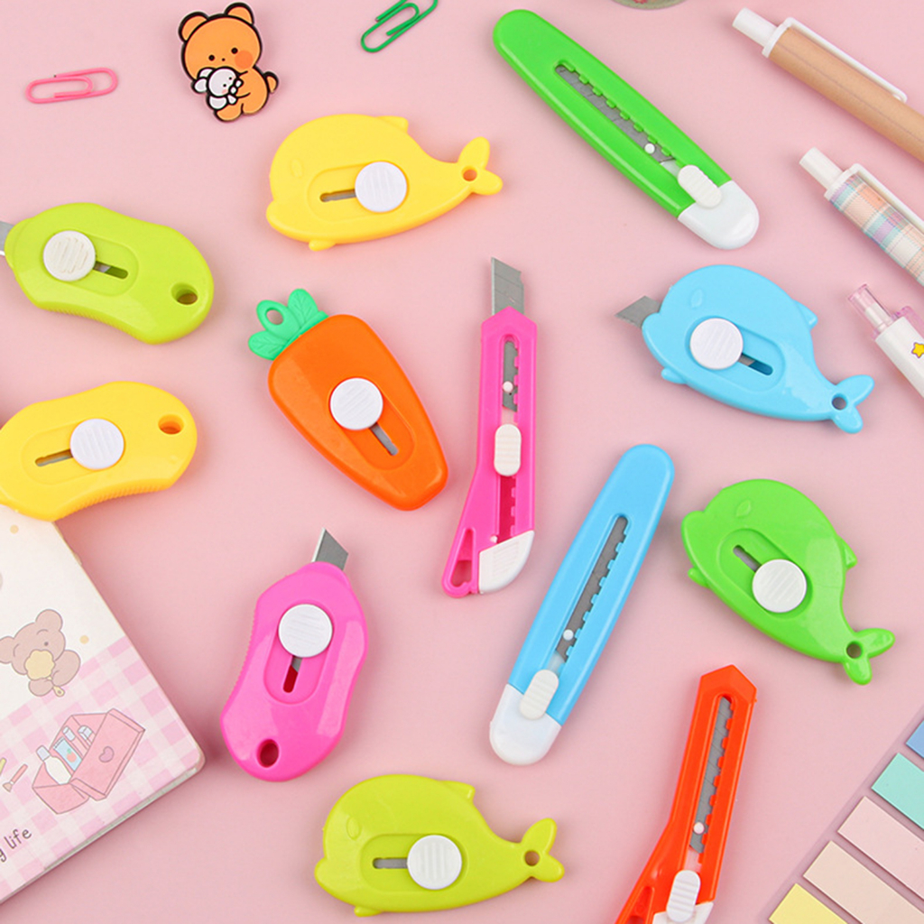 Cute Mini Paper Cutter Knife Retractable Art Knife Box Parcel Opener ...