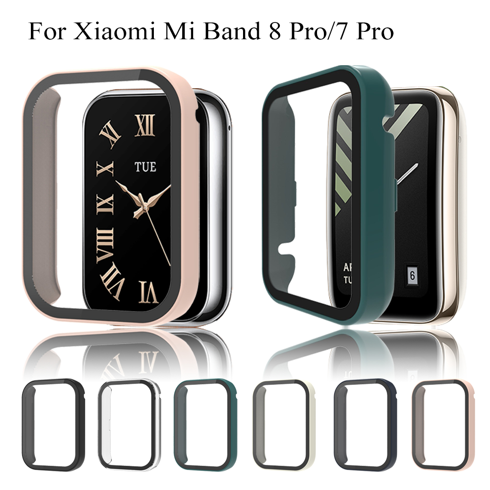 Glass Case For Xiaomi Mi band 10 8 Pro Full Cover Screen Protector ...