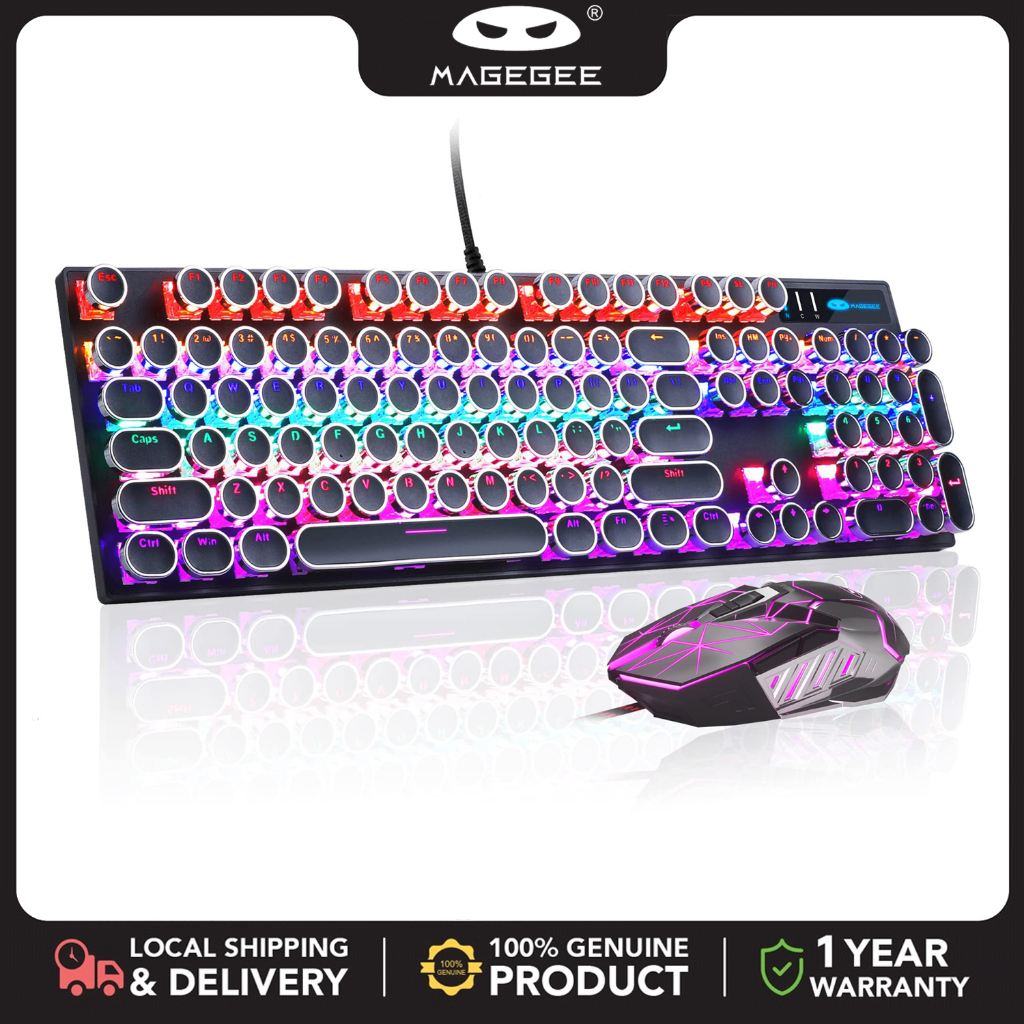 MageGee 104Keys Mechanical Gaming Keyboard and Mouse Combo Set ...