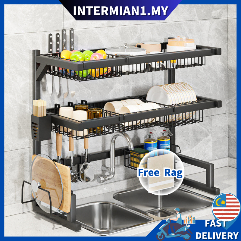 Stainless Steel Rak Pinggan Dish Rack Storange Rack Rak Sinki Dapur ...