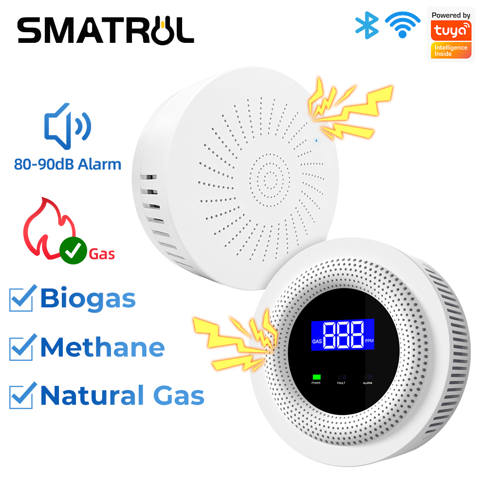 SMATRUL Tuya Wifi Smart Natural Gas Sensor Combustible Household ...