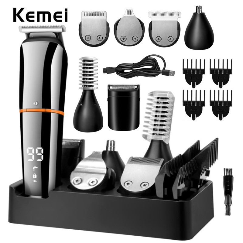Kemei Beard Trimmer Men Hair Clippers Body Mustache Nose Hair Groomer ...