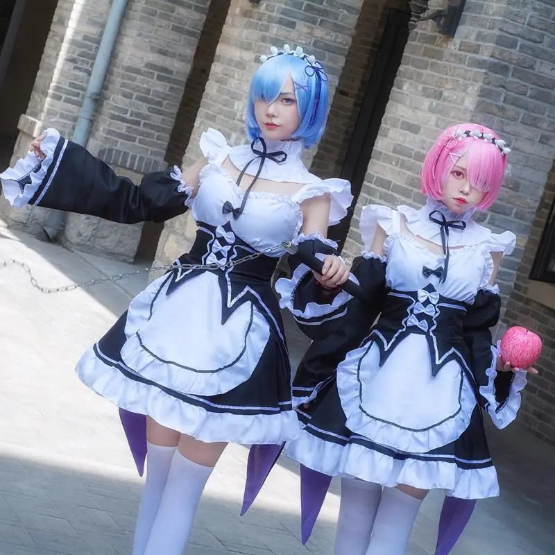 Japan Anime Re: Life a Different World from Zero Rem Ram Cosplay Full ...