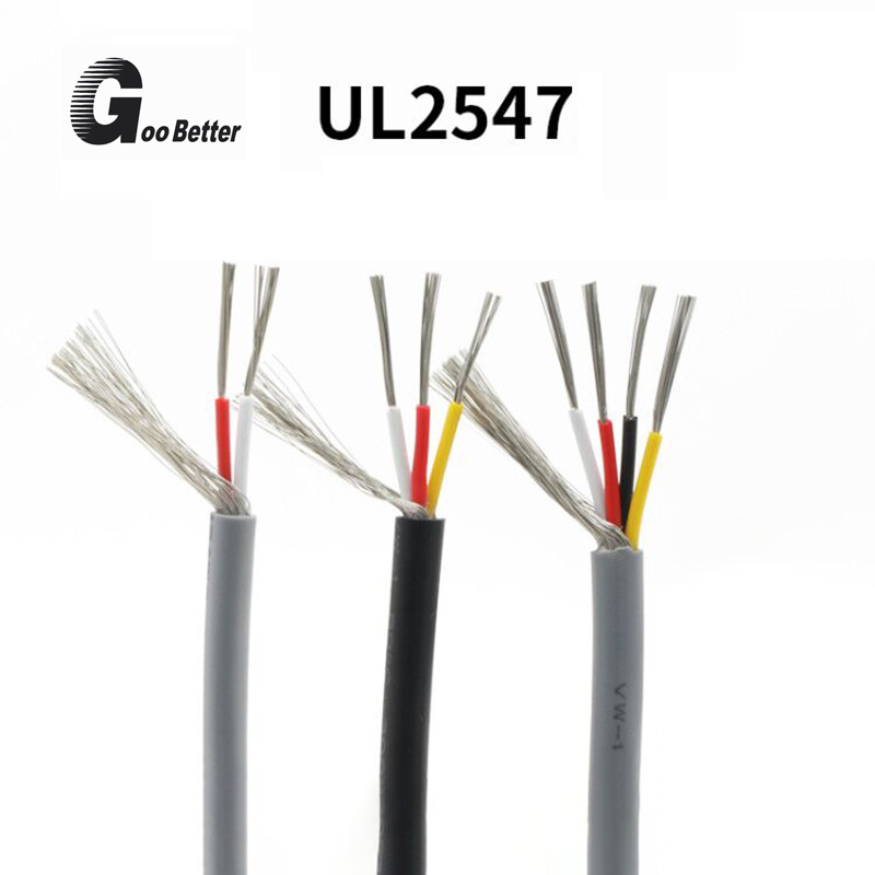 UL2547 Multi-Core Shielded Wire 18awg 3-Core Tinned Copper Wire Black Audio Wire Signal Shielded ...