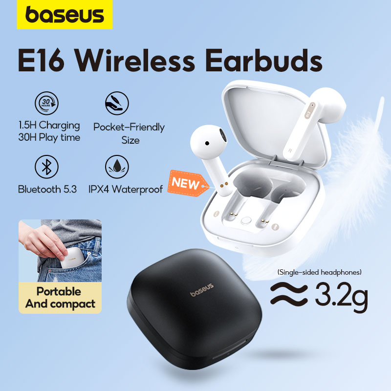 Baseus E16 True Wireless Earbuds TWS 5.3 Bluetooth Earphone with IPX4 ...