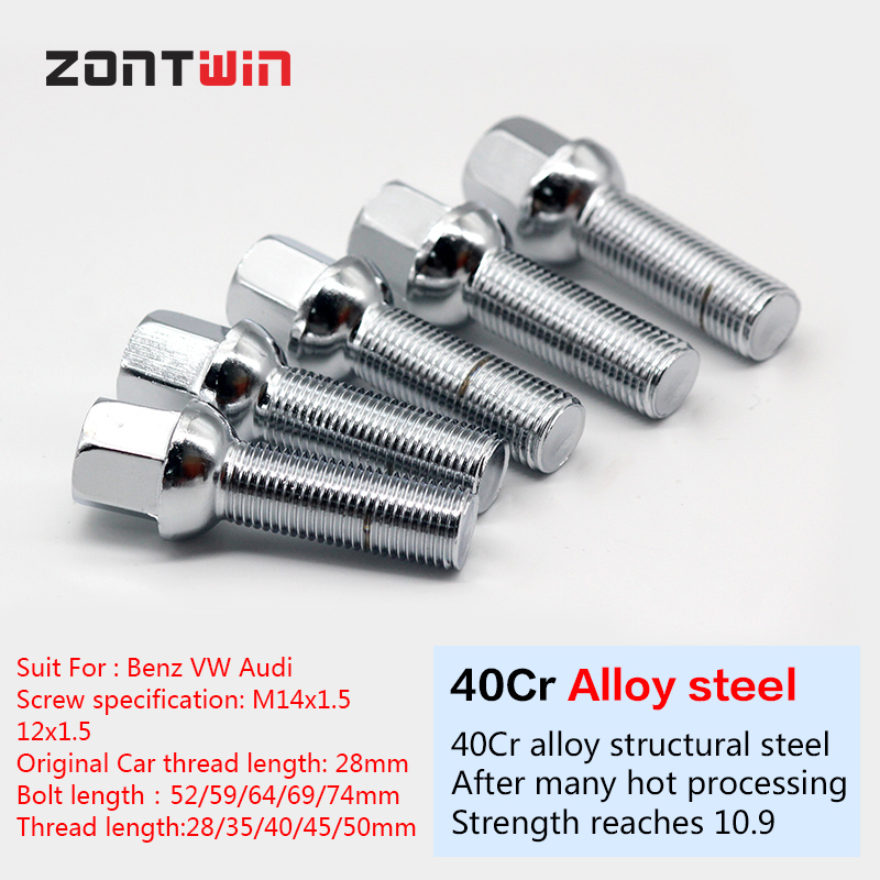 5Piece Car Alloy Wheel Nuts Bolts Screw For Benz-Audi-VW Golf 4/5/6/7 ...
