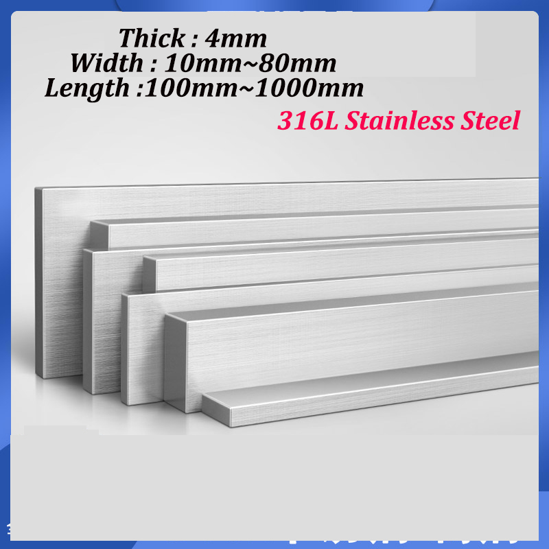 4mm Thick 316L Stainless Steel Bar Bright Slat Straight Strip Solid ...