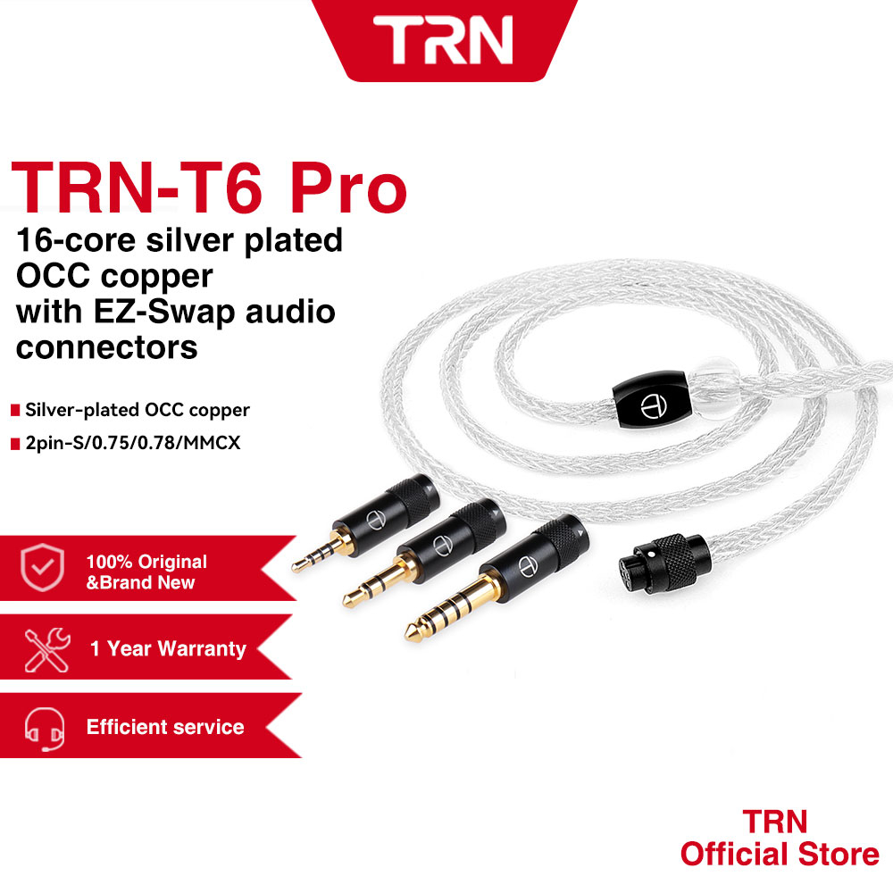 TRN T6 Pro 16 Core silver plated OCC Copper Litz MMCX/2PIN Connector ...