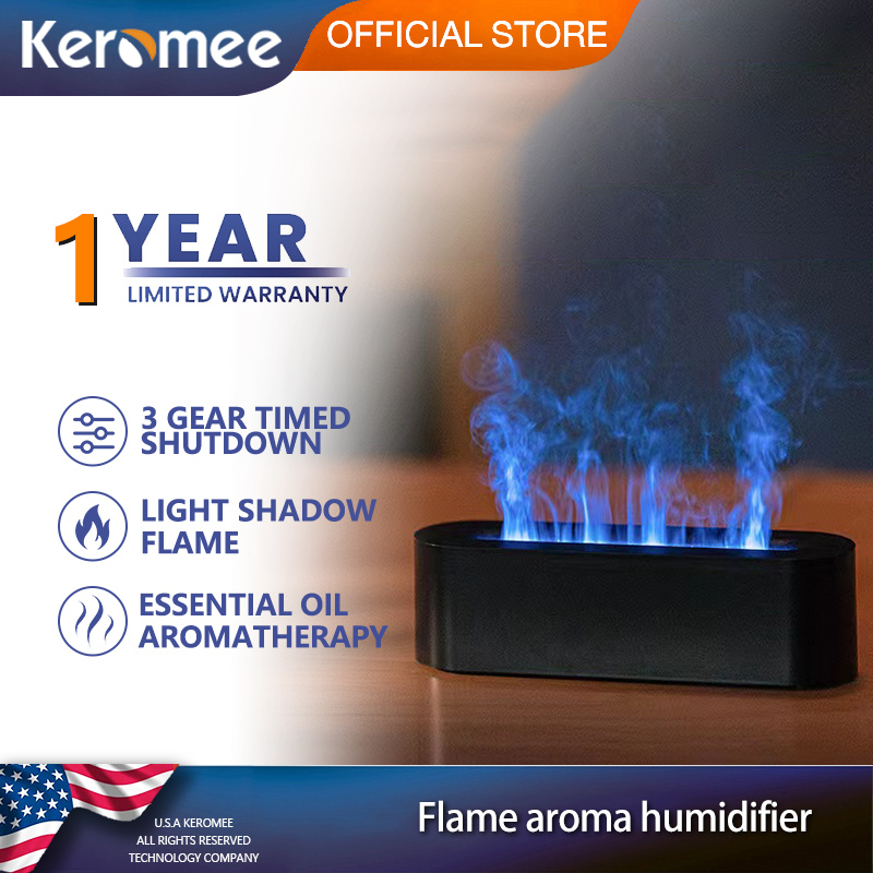 Keromee Air Humidifier Colorful Simulation Flame Aroma diffuser USB ...