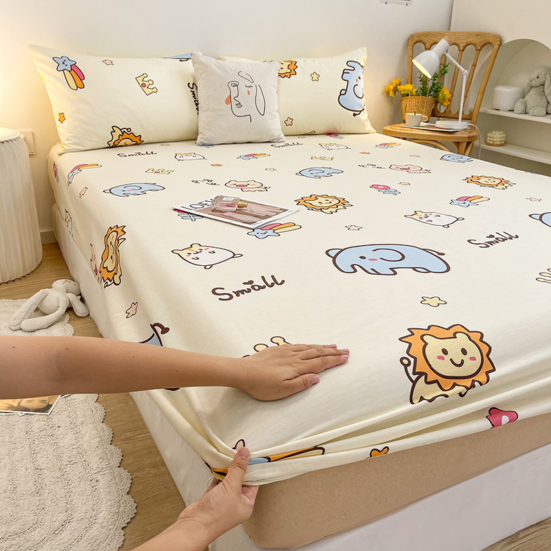 1 PC 100% Cotton Bedsheet Cartoon Cars Print Reactive Dyeing Fitted ...