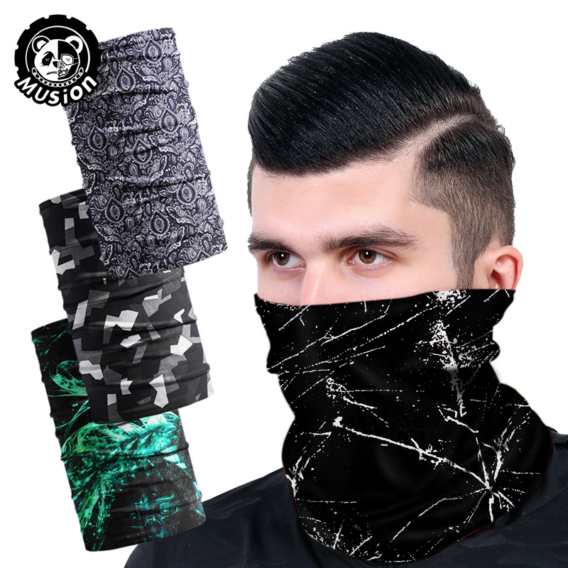 Musion Classic Black Face Mask SPF 30 Head Scarf Penutup Muka Rider ...