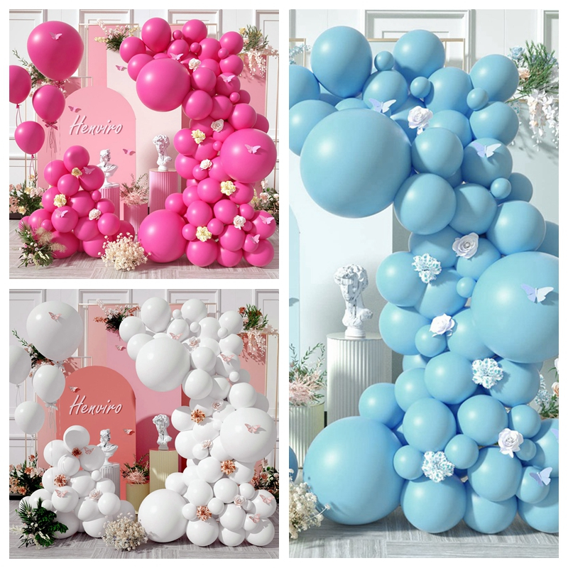 116pcs Pure Balloon Set Sky Blue Balloons Garland Arch Kit Solid Color