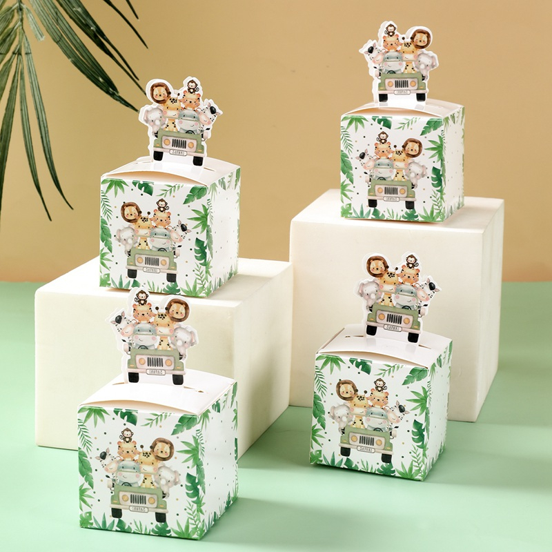 24PCS Cute Jungle Animal Gift Box Forest Lion Loot Bags Sovenier ...
