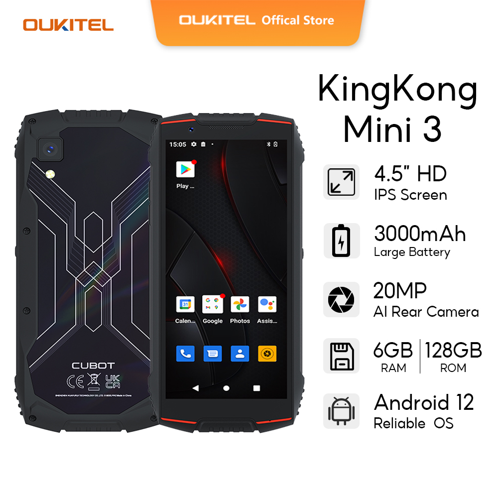 Cubot KingKong MINI 3 Rugged Phone 4.5" Helio G85 Octa-Core 6GB+128GB ...