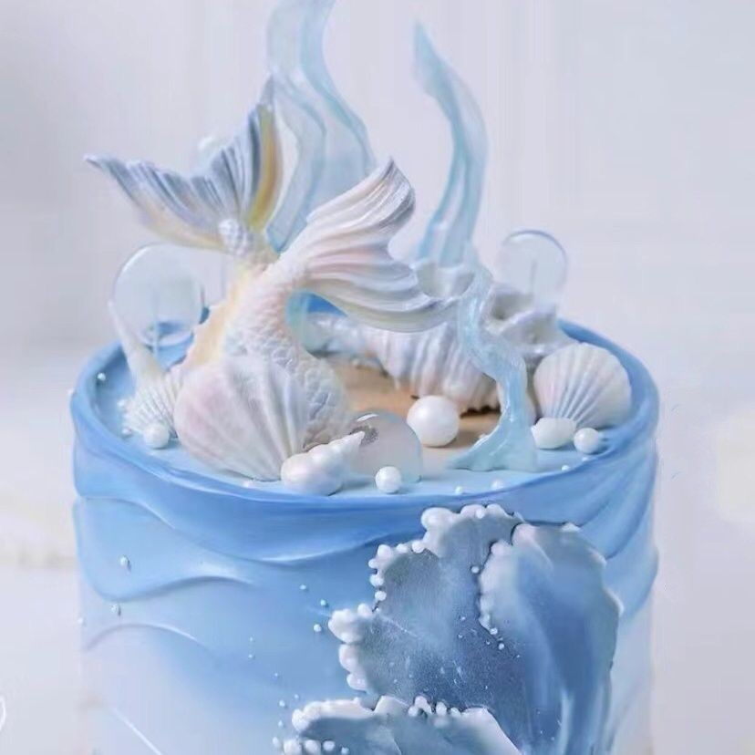 Silicone Chocolate Cake Mould Ocean Mermaid Fish Crab Coral Prawn ...