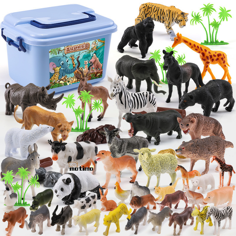 MOTIMO [From MY] 58Pcs Animal Figurines Toy Set Wild Zoo Animals ...