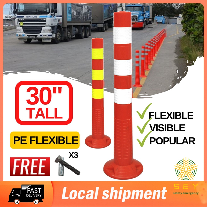 【Local shipment】30 Flexible ( EVA ) Warning Bollard Red Pole Guard ...