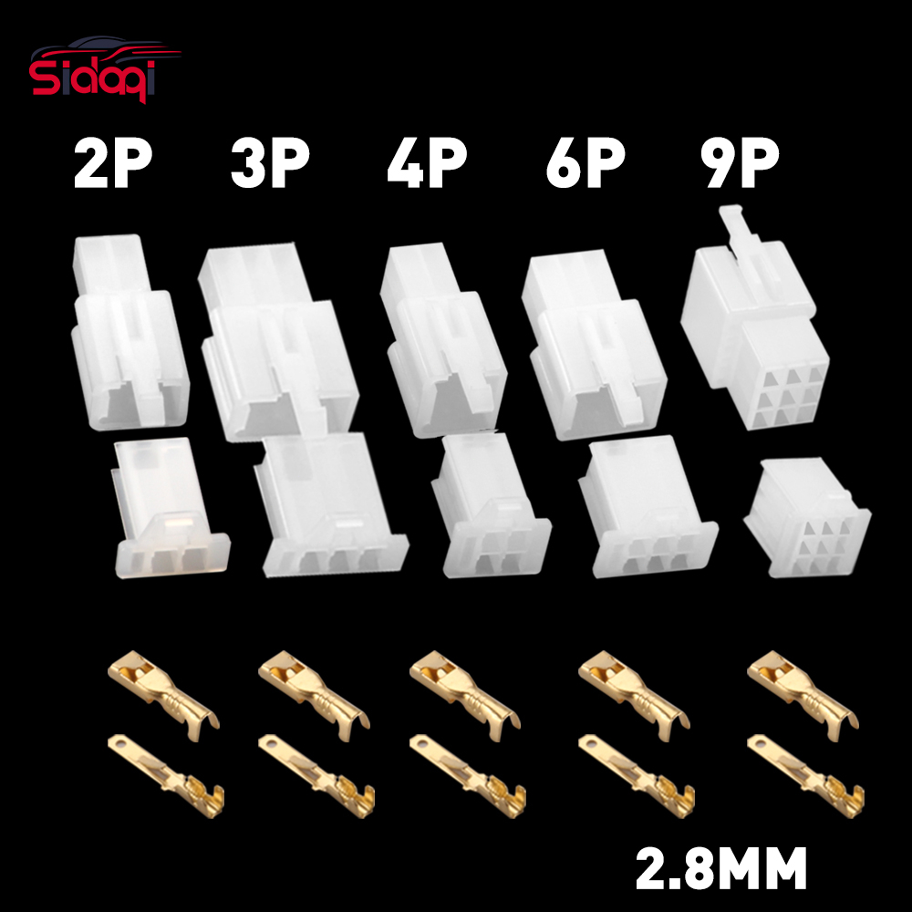 5 sets 2.8mm 2P / 3P / 4P / 6P /9P pin Automotive Electrical wire ...