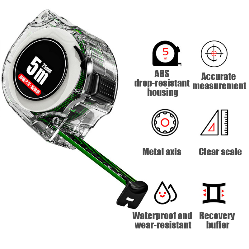 10 Meters Self Locking Fluorescent Steel Tape High Precision Tape ...