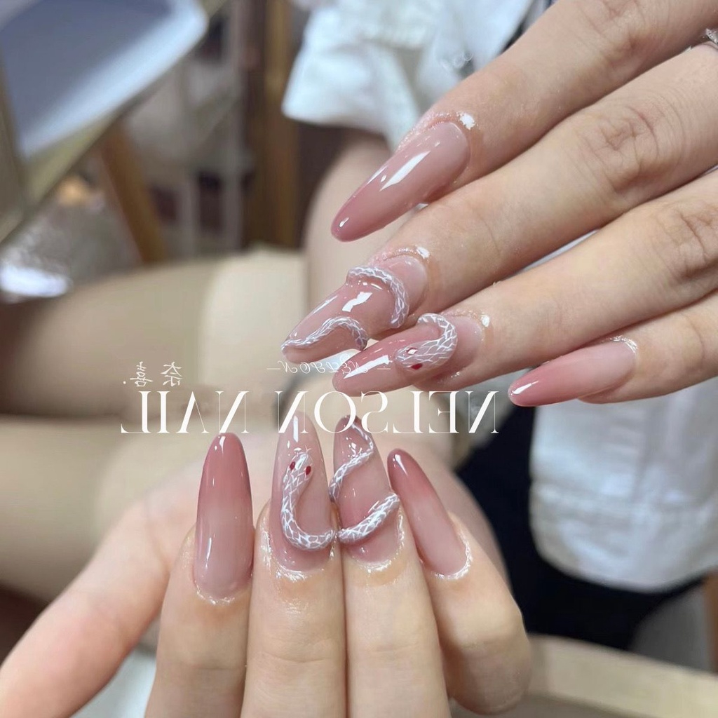 Snake Fairy Beauty Nude Pink Sweet Cute Little Snake Sweet Lady Sweet Cool Spicy Manicure Nude ...