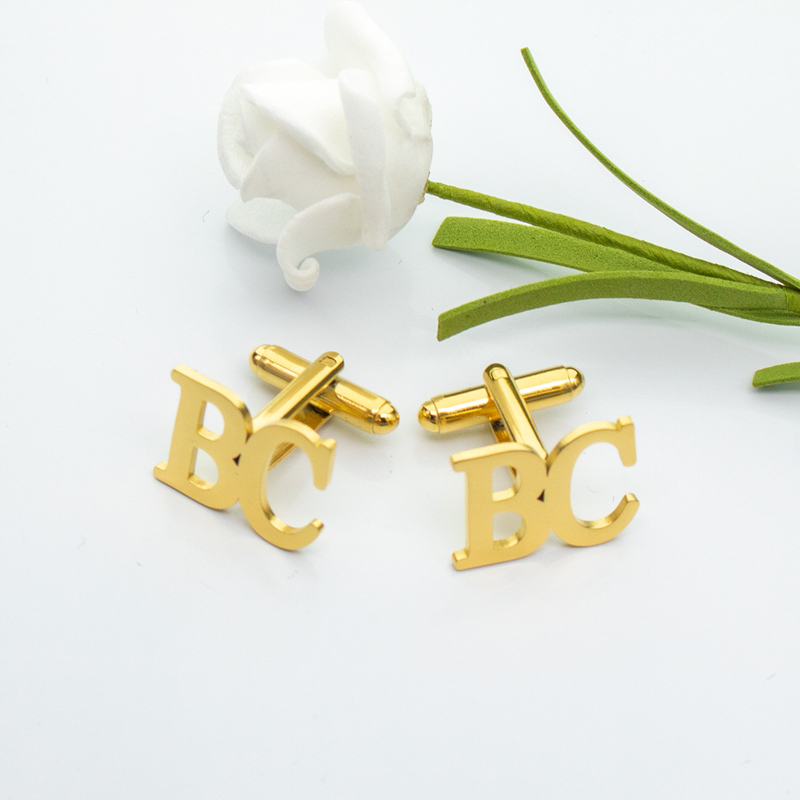 Custom Men's Name Cufflinks Personalized Stainless Steel Letter Logo ...