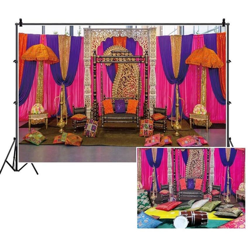 7x5ft Diwali Backdrop Indian Wedding Background Happy Holi Photo Booth ...
