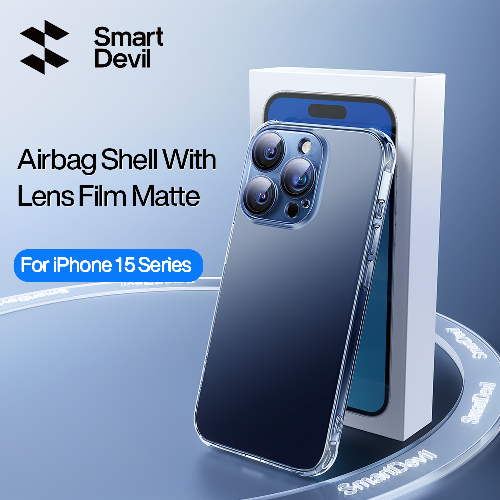 SmartDevil Airbag Frosted Case With Lens Film For iPhone 15/15 Plus/15 ...