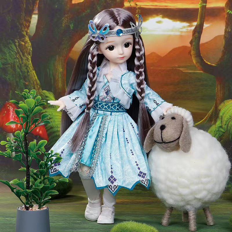 30cm 3D Simulation Eyes Can Move, Multi Joints Can Be Changed Dress Up ...