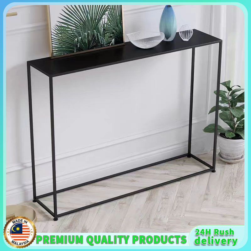 Iron Console Table Long Display Table White/Black Table Porch Decor ...