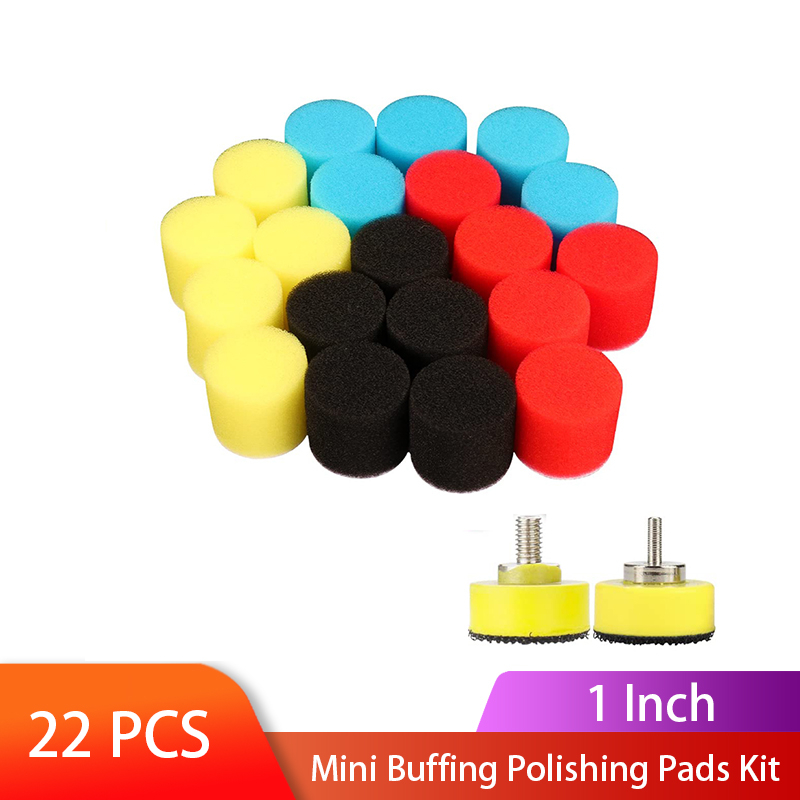 22 Pcs 1 Inch Mini Buffing Polishing Pads Kit Car Detail Polisher ...