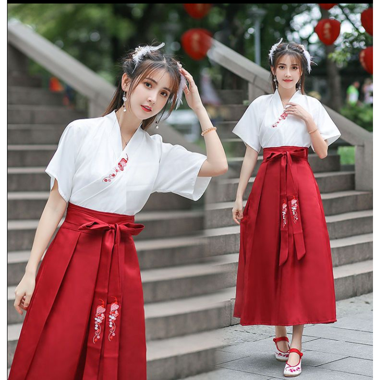 女装两件套汉服仙气古风古装改良汉服Modified hanfu couture two-piece hanfu dust ancie6.5 ...