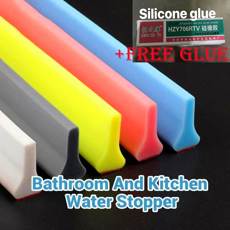 3CM Height Bathroom Shower Water Blocking Strip Water Barrier Flexible ...