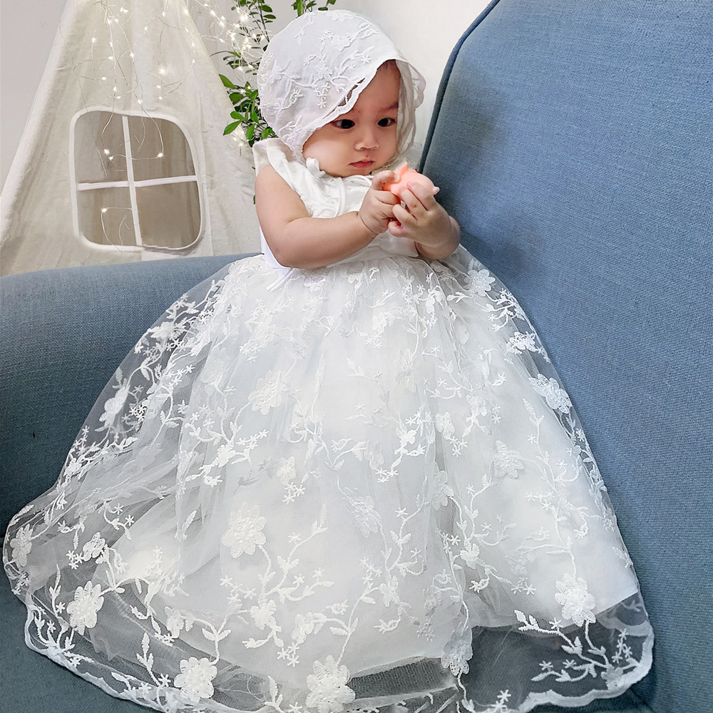 Baptismal Dress for Baby Girl Set White Color Christening Dress for ...