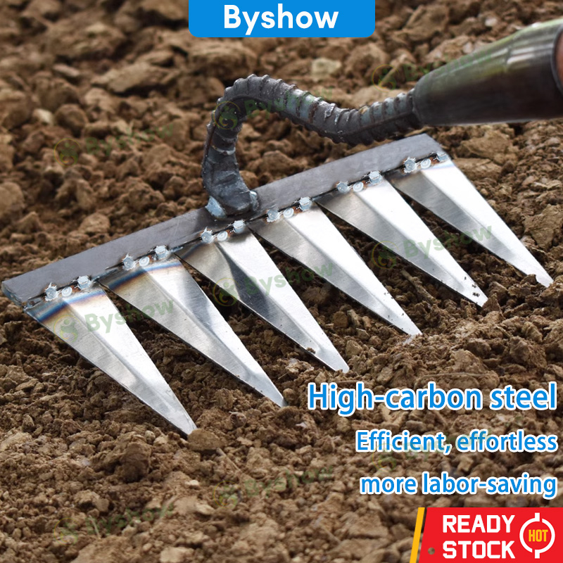 【Byshow】🔥Malaysia In Stock🔥Hoe Weeding Rake Grasping Raking Nail Harrow ...