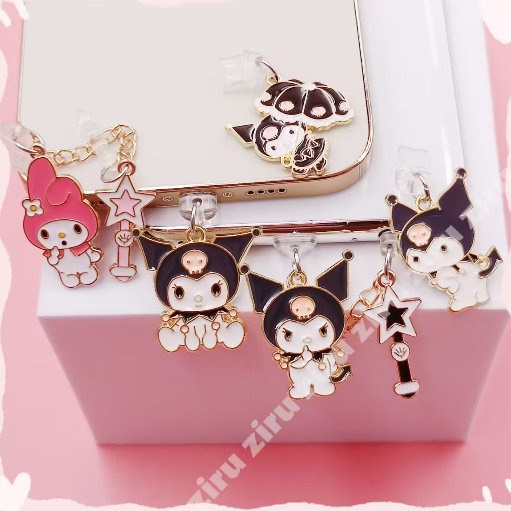 Anime Kuromi Phone Anti-dust Plug Cartoon Cute My Melody Mobile Phone ...