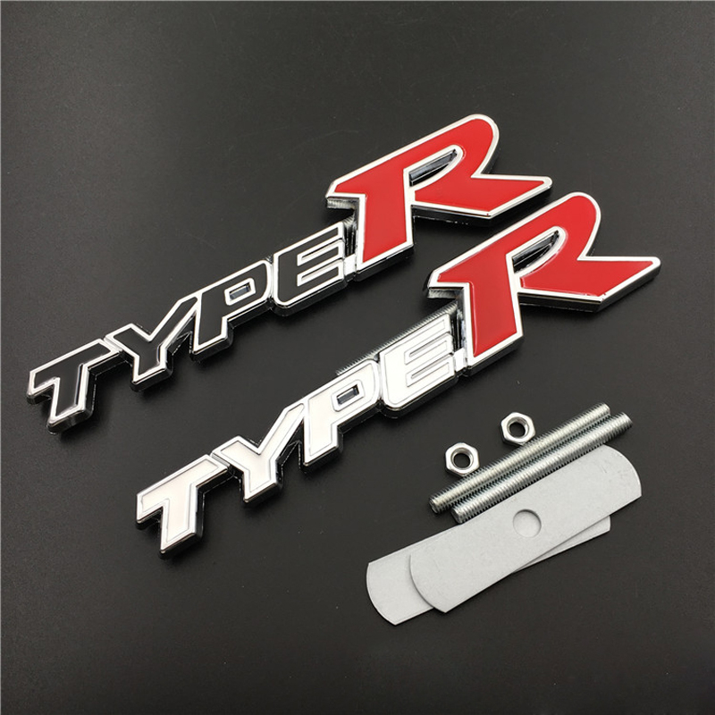 3D Metal Type R Logo Letter Car Front Grill Emblem For Honda Civic CRV ...