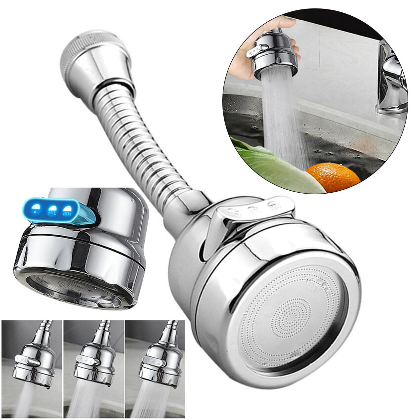 3 Modes Movable Tap Kitchen Faucet Head 360° Rotatable Faucet Sprayer ...
