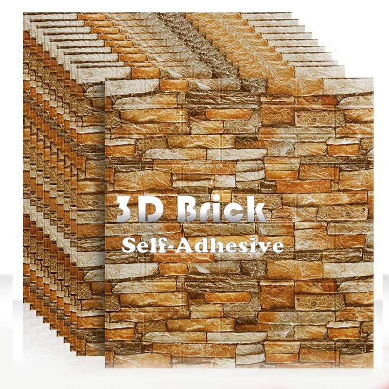 3D Wall Paper Dinding Classical Adhesive Wallpaper Brick Foam Sticker ...