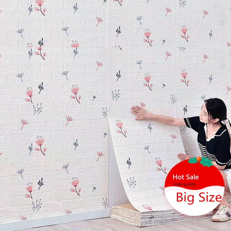 3D Wall Paper Dinding Classical Adhesive Wallpaper Brick Foam Sticker ...