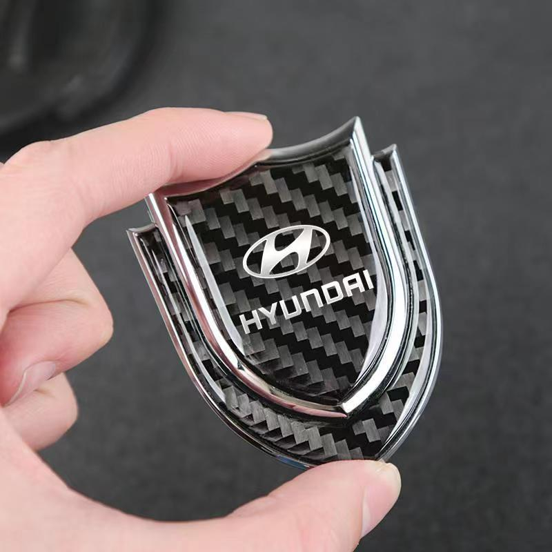 1 Piece Hyundai Carbon Fiber Metal Car Sticker For Hyundai Universal ...