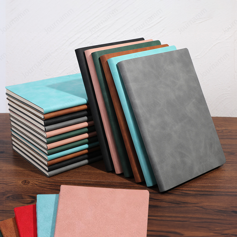 60/100 sheets Macaroon Color A5 PU Leather DIY Binder Notebook Cover Diary Agenda Planner Paper ...