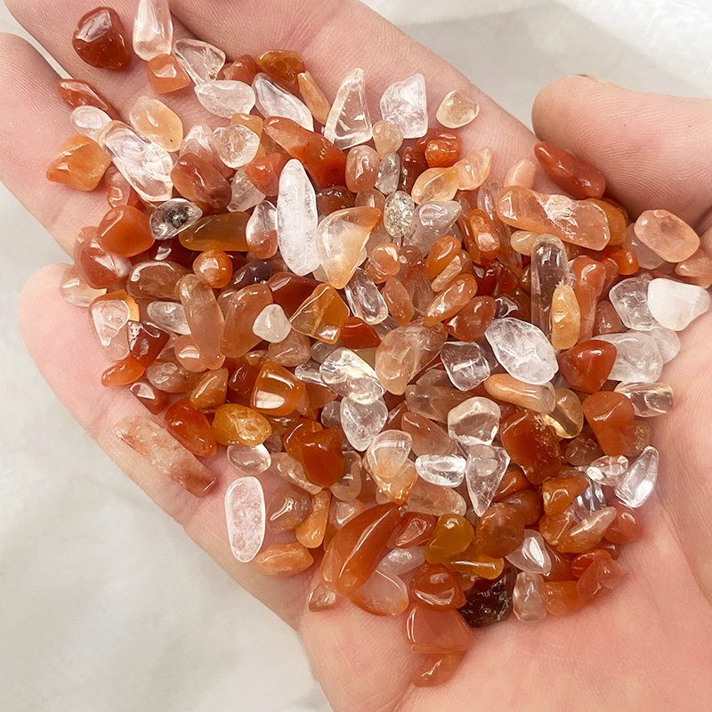 100gram/pack Natural Red Clear Quartz Crystal Chips Rock Gravel Stone ...