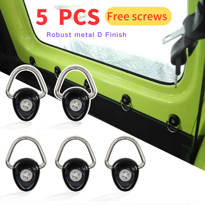 5-PACK Metal Tie-Down Anchors Heavy Duty D-Ring Shape Hook Buckle Trunk Trailer Cargo Bolt on ...