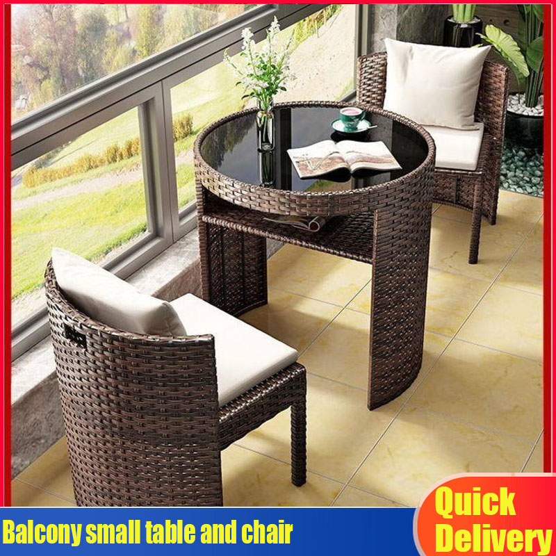 【Free shipping】Balcony small table and chair combination leisure table ...