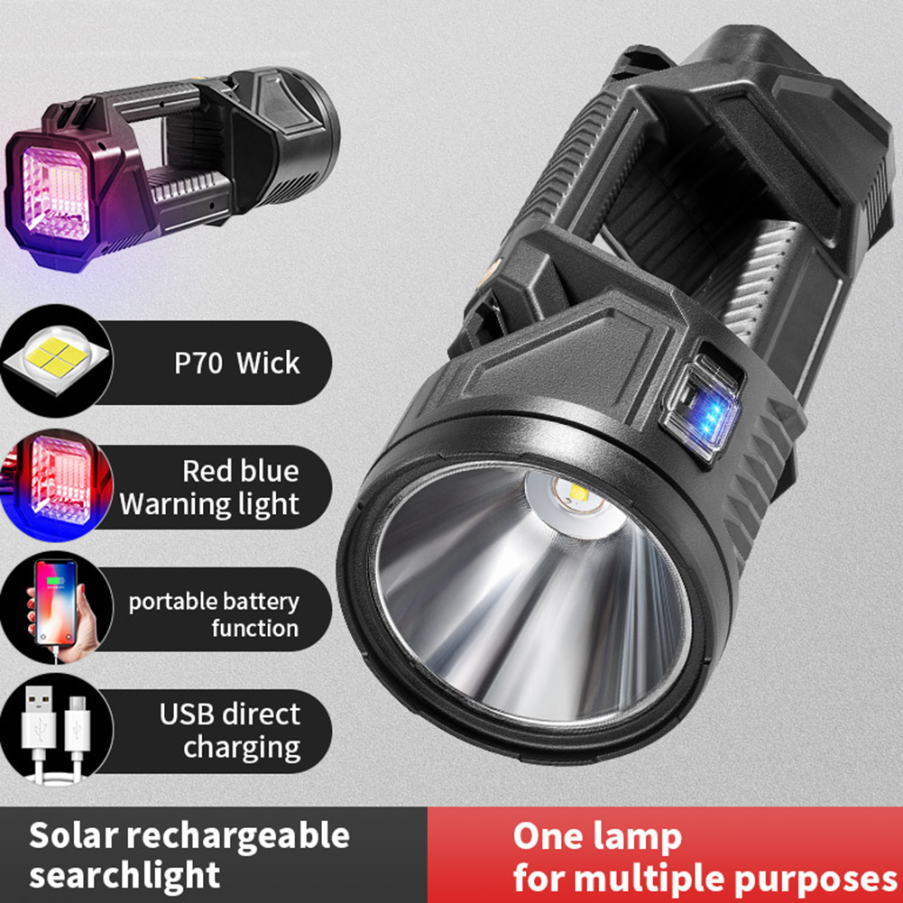 Solar Flashlight XHP50 XHP70 lampu suluh terang jarak jauh led torch ...
