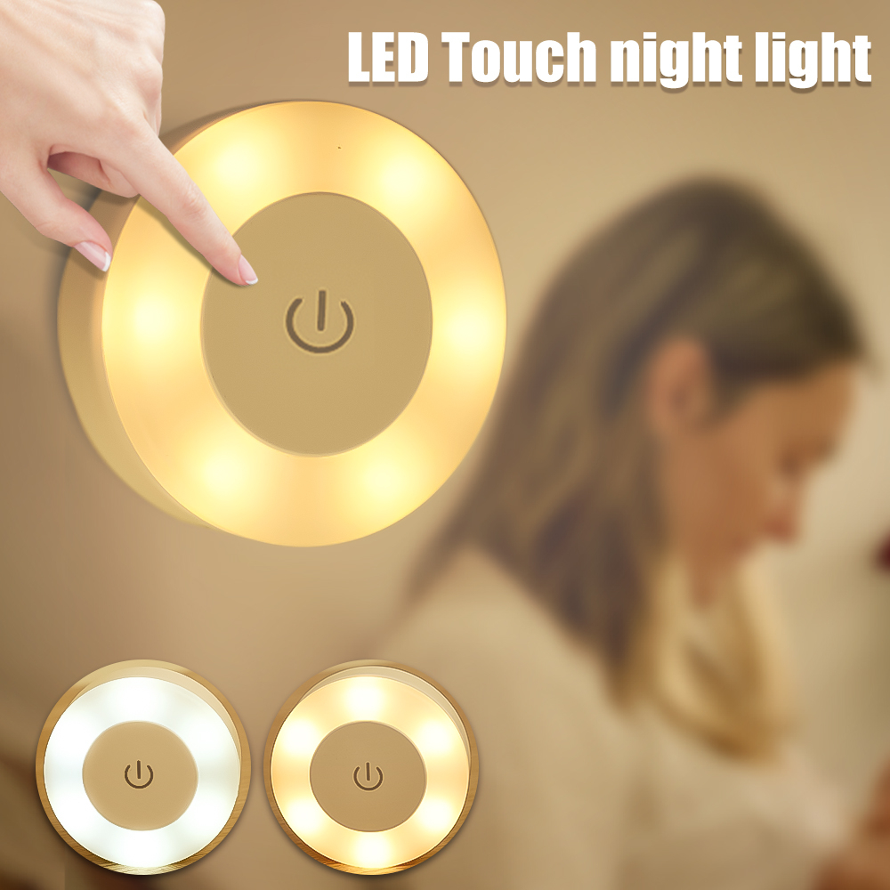 Three Modes Dimming Magnetic Base Wall Lamp Mini LED Touch Sensor Night ...